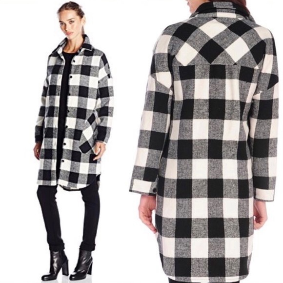 RD Style | Jackets & Coats | Rd Style Black And White Plaid Shacket ...